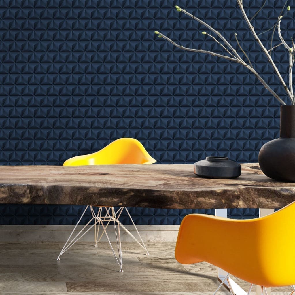 Papel de Parede 3D Azul 0.52m x 3.00m – Dcorando – Adesivos para Decoração